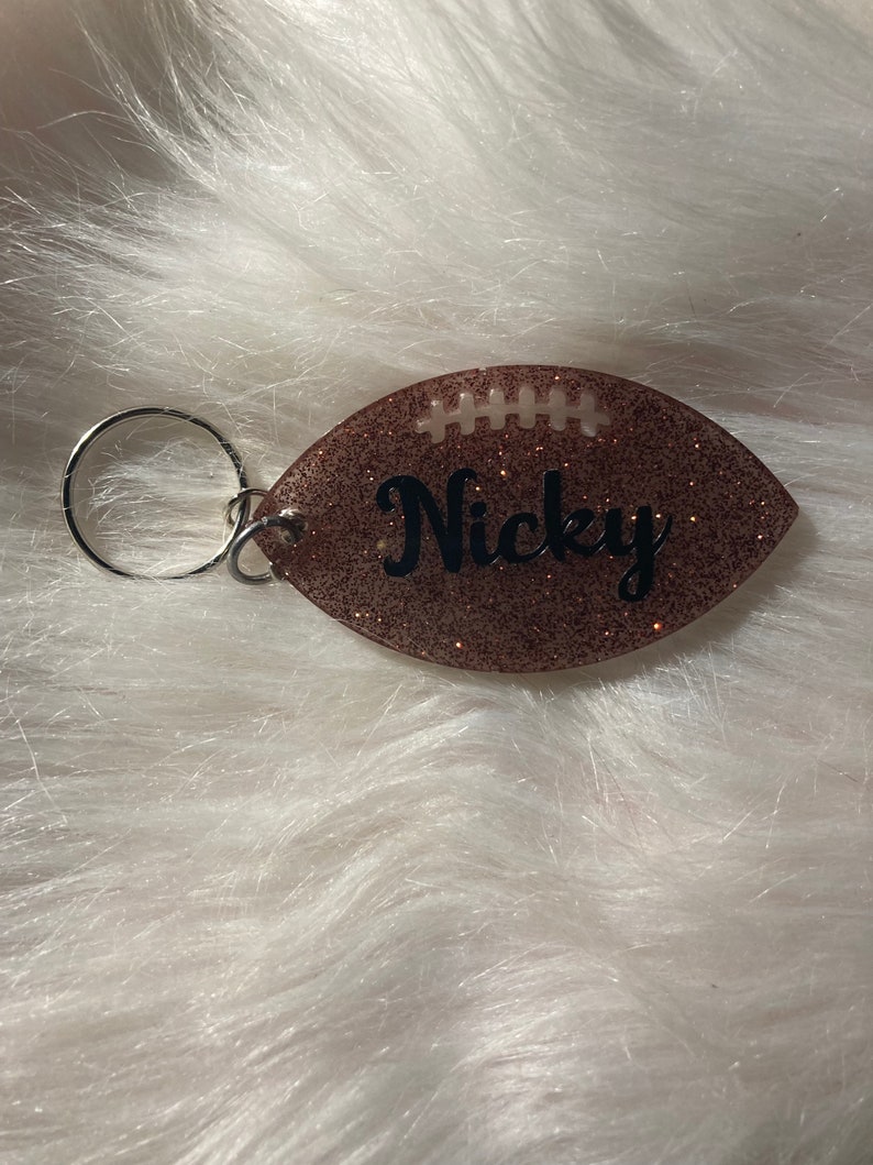 Custom Football Keychain Football Keychain With Name - Etsy