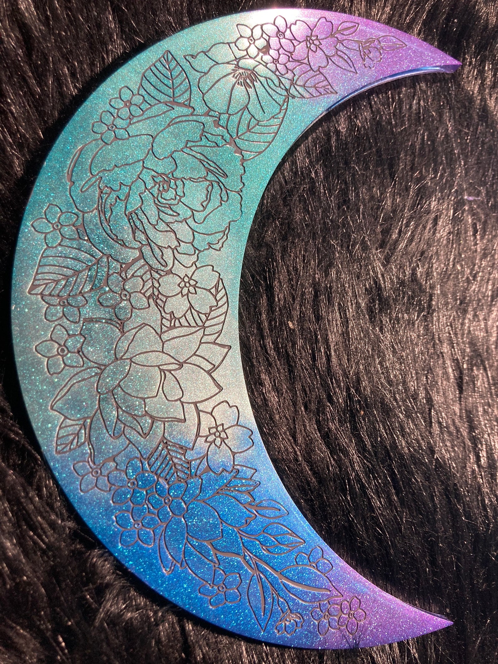 Custom Floral Crescent Moon Wall Hanging Crescent Moon - Etsy UK