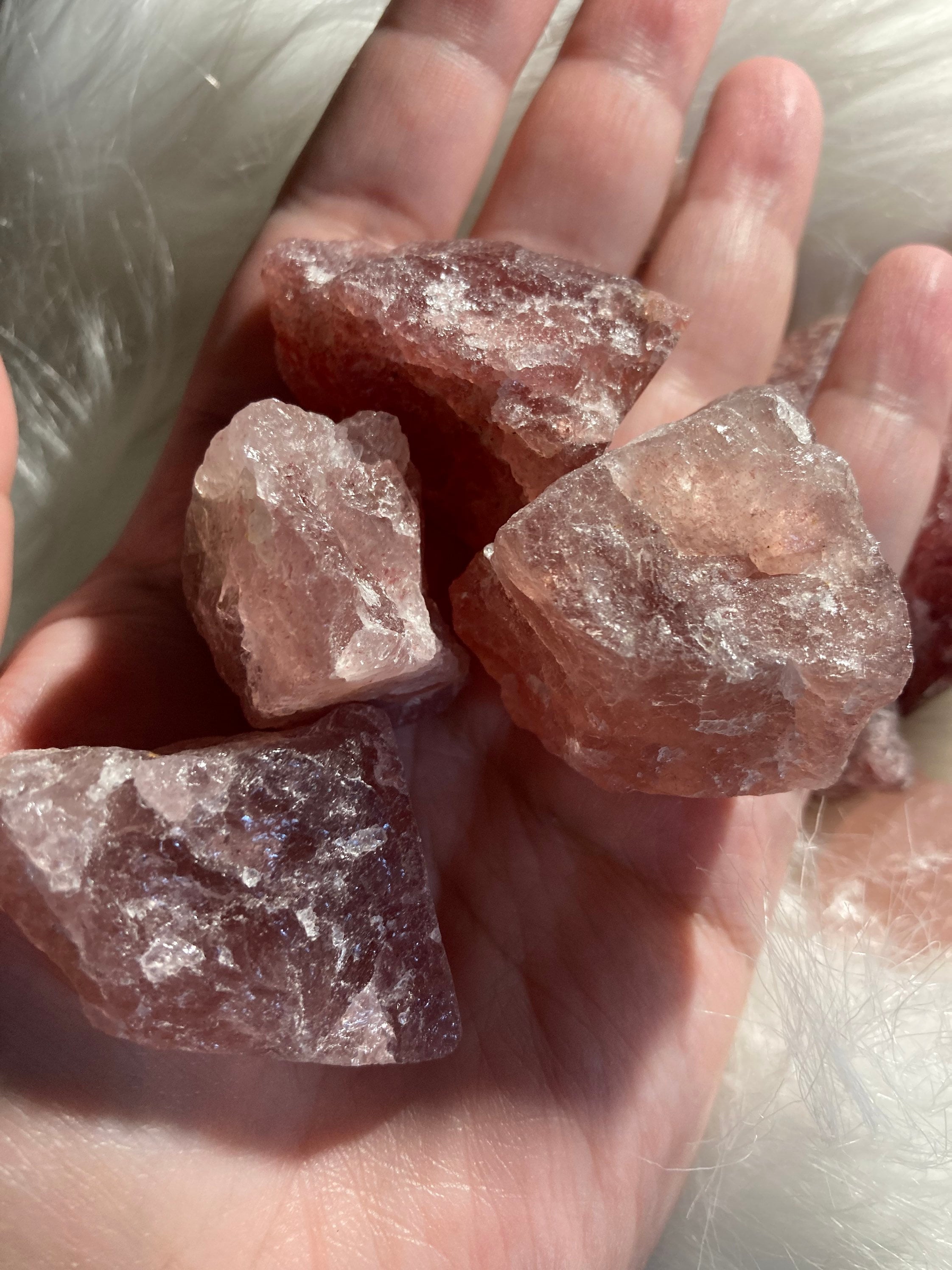 Strawberry Quartz Raw Crystal | Etsy