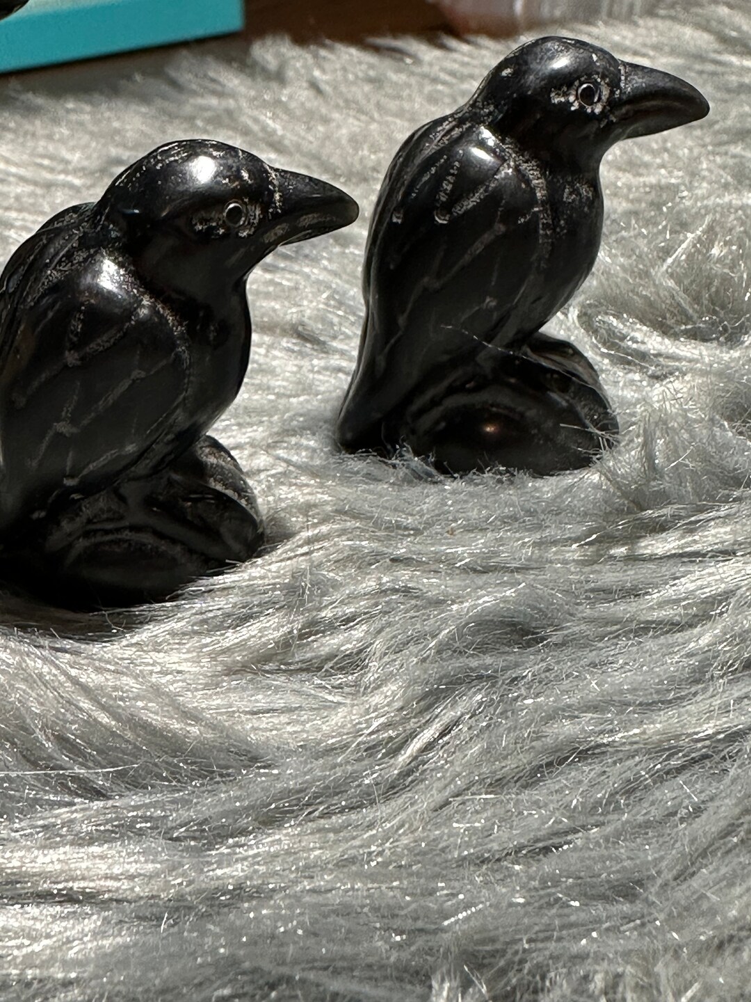 Obsidian Crow Statue Halloween Crow Crystal Carving - Etsy