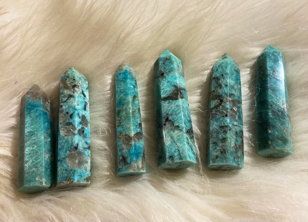 Amazonite Towers With Smokey Quartz Inclusions - Etsy