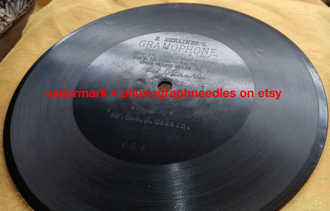 DIXIE'S LAND by G.j.gaskin 1899 Disc 054 by Emile BERLINER Phonograph ...