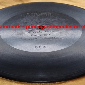 DIXIE'S LAND by G.j.gaskin 1899 Disc 054 by Emile BERLINER Phonograph ...