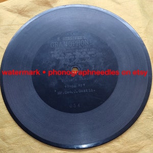 DIXIE'S LAND by G.j.gaskin 1899 Disc 054 by Emile BERLINER Phonograph ...