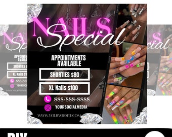Summer Nails Specials Flyer, Nail Prices Flyer, Summer Season Flyer ...