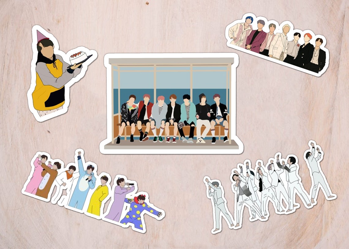 KPop Stickers BTS Stickers Stickers Packs Laptop Label | Etsy
