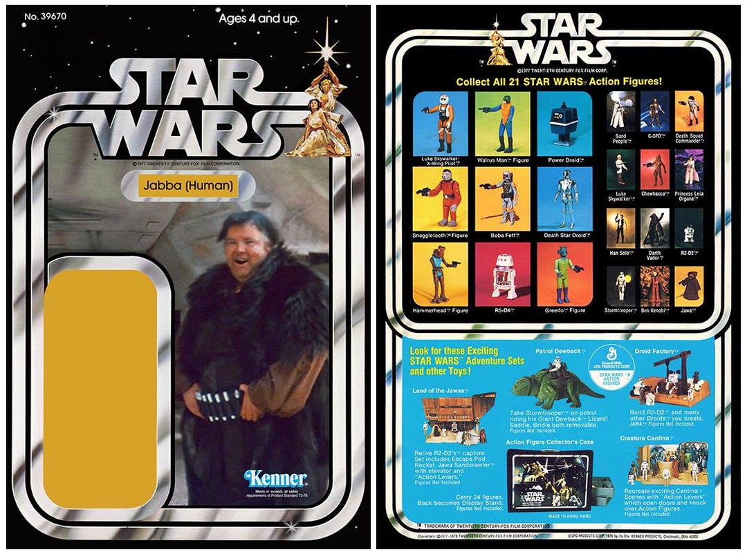 Jabba (human) - Star Wars - Kenner Cardback - Etsy
