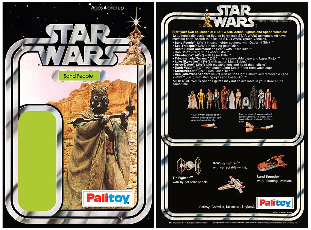 Sand People Star Wars PALITOY 12 back Cardback Etsy