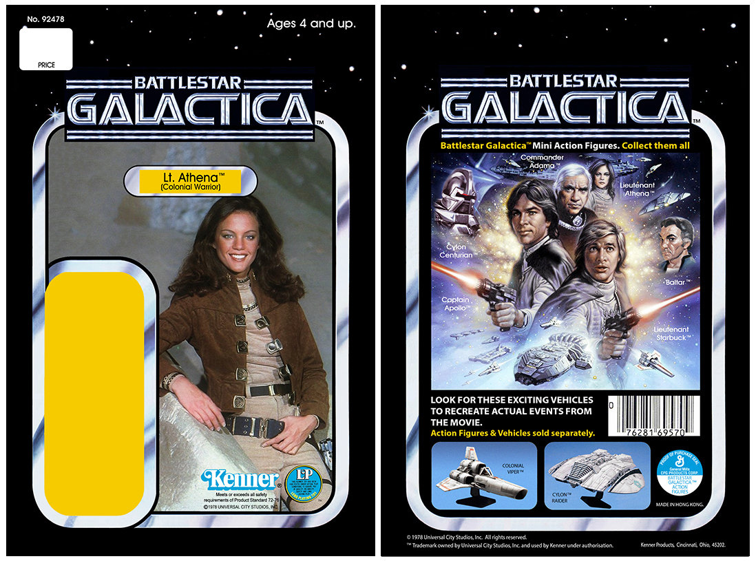 Lt. Athena colonial Warrior Battlestar Galactica 1978 Kenner Cardback ...