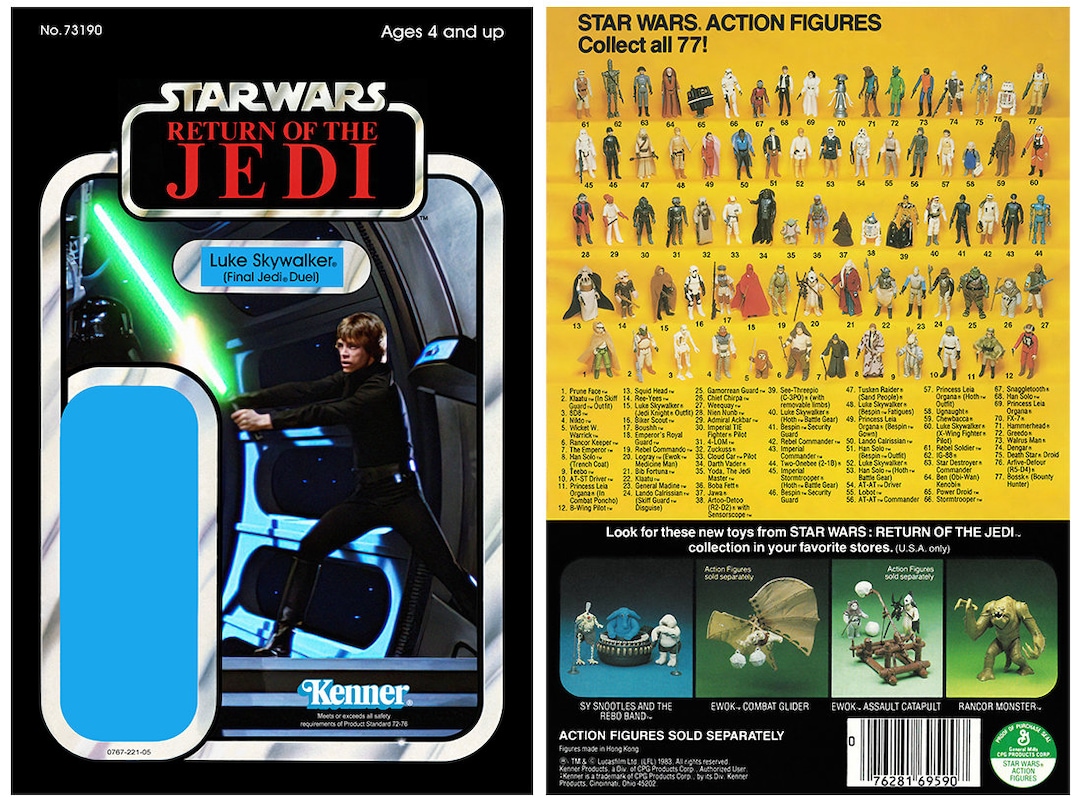 Luke Skywalker (final Jedi Duel) - Return of the Jedi - Kenner Cardback ...