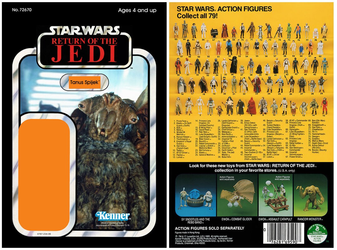 Tanus Spijek - Return of the Jedi - Kenner Cardback - Etsy
