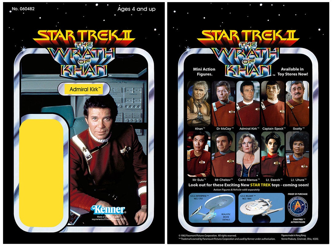 Admiral Kirk william Shatner Star Trek II the Wrath of Khan 1982 Kenner ...