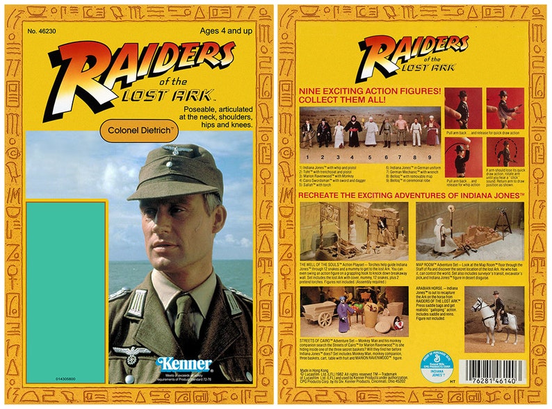 Colonel Dietrich - Raiders of the Lost Ark - Kenner Cardback - Etsy