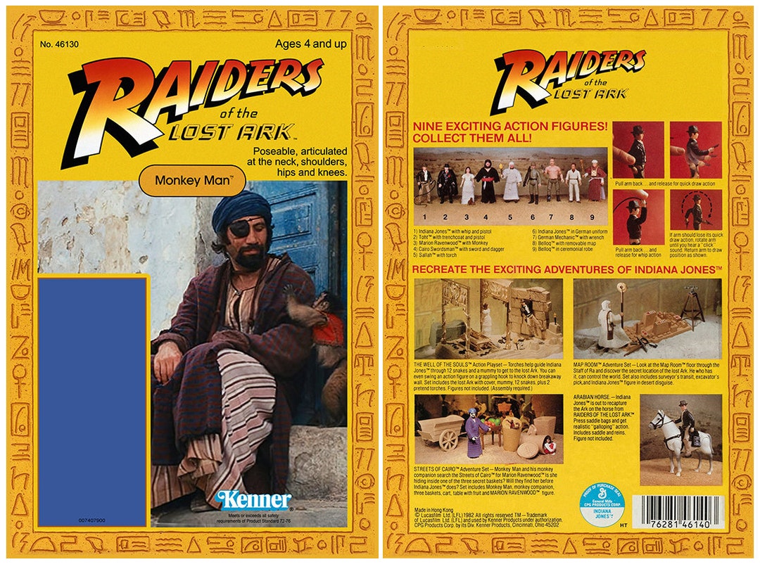 Monkey Man Raiders of the Lost Ark Kenner Cardback - Etsy