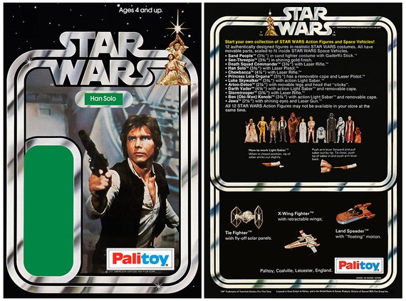Han Solo Star Wars PALITOY 12-back Cardback - Etsy