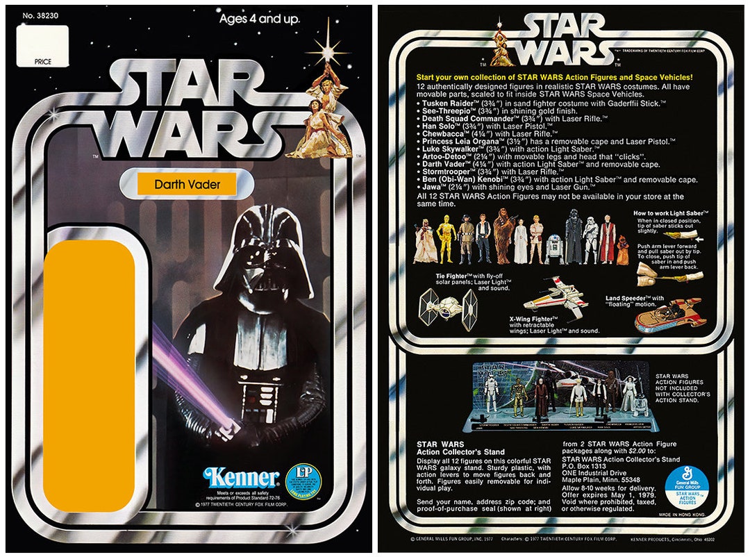 Darth Vader (star Wars) - Kenner Cardback - Etsy