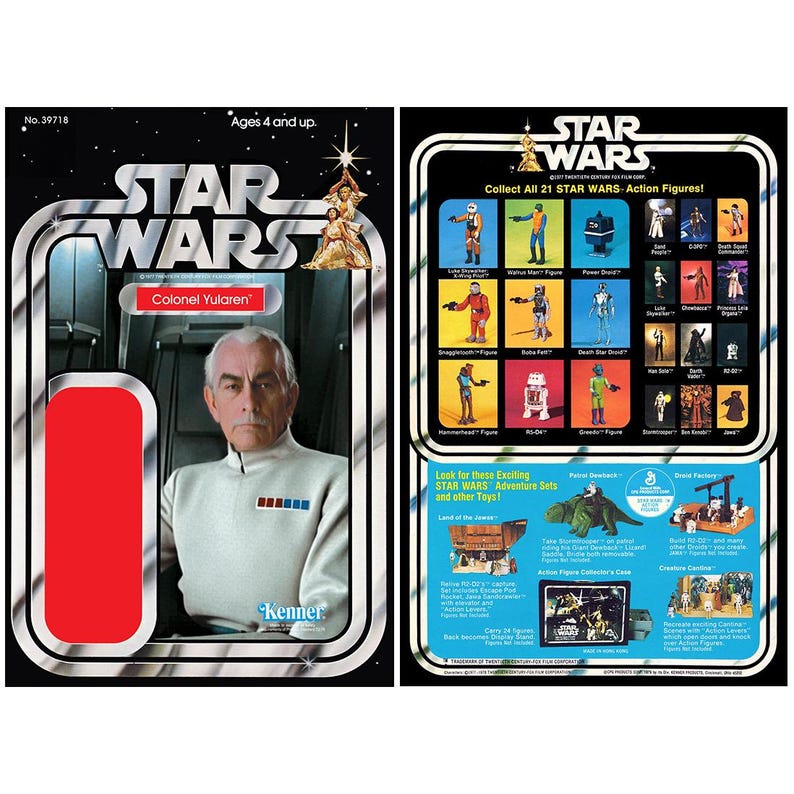 Colonel Yularen - Star Wars - Kenner Cardback - Etsy