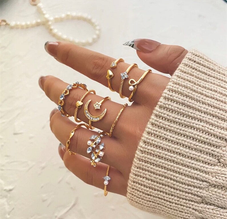 Golden Goddess Ring Set - Etsy