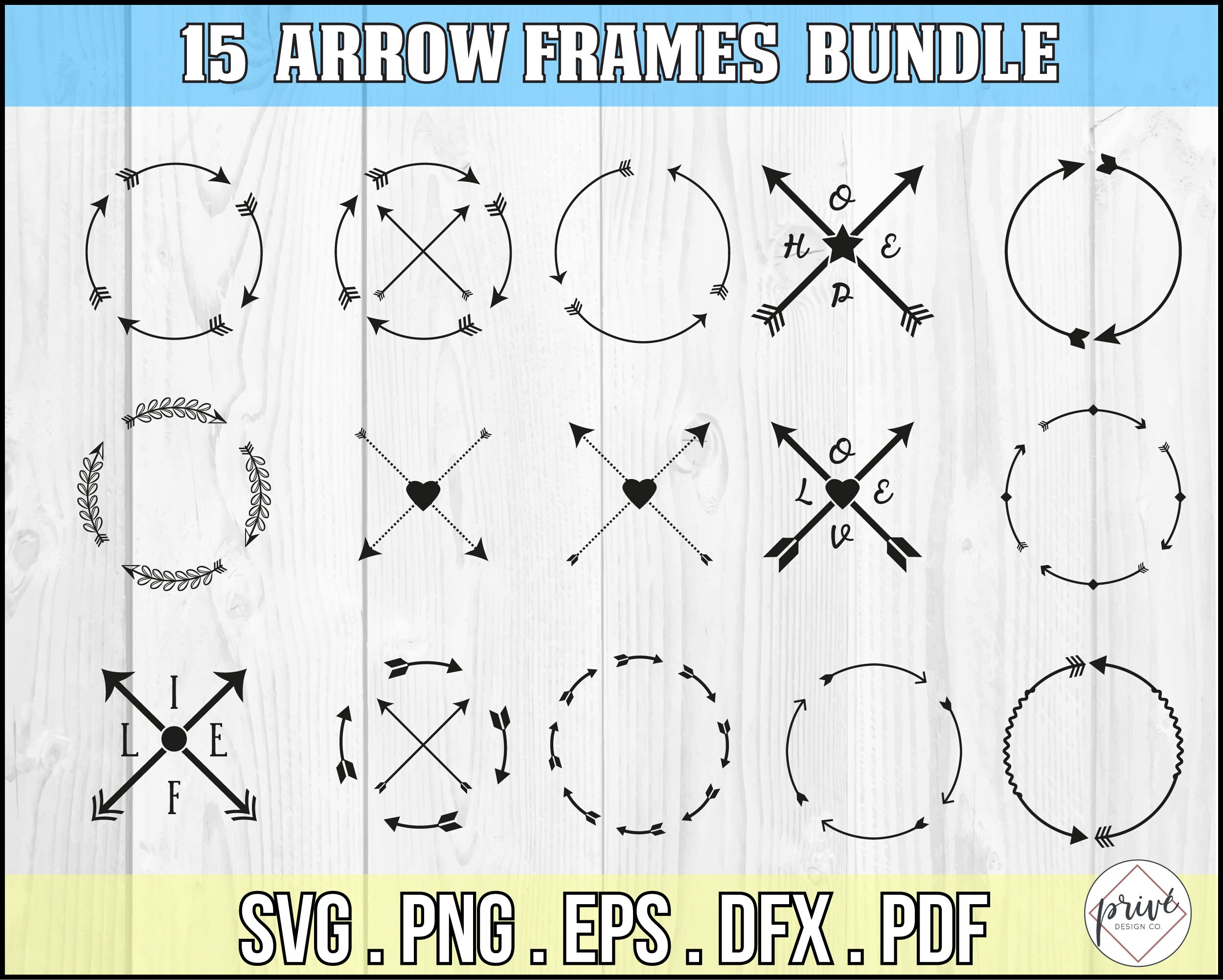 Arrow Frame SVG Bundle for Canvas Print Designs for Print on Demand ...