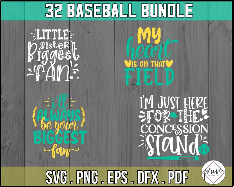 32 Baseball SVG Bundle for DIY Projects Crafting Baseball Bundle ...