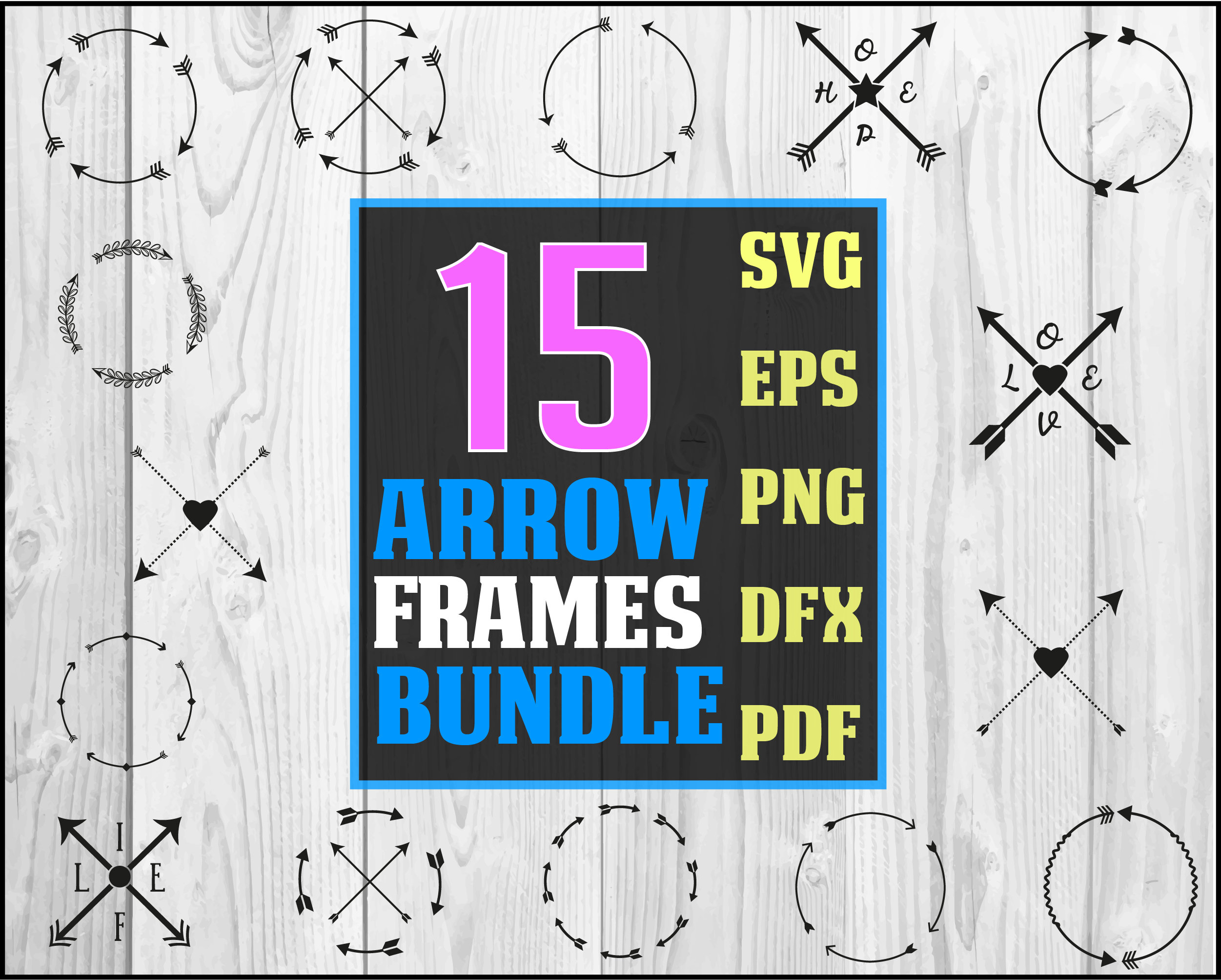 Arrow Frame SVG Bundle for Canvas Print Designs for Print on Demand ...