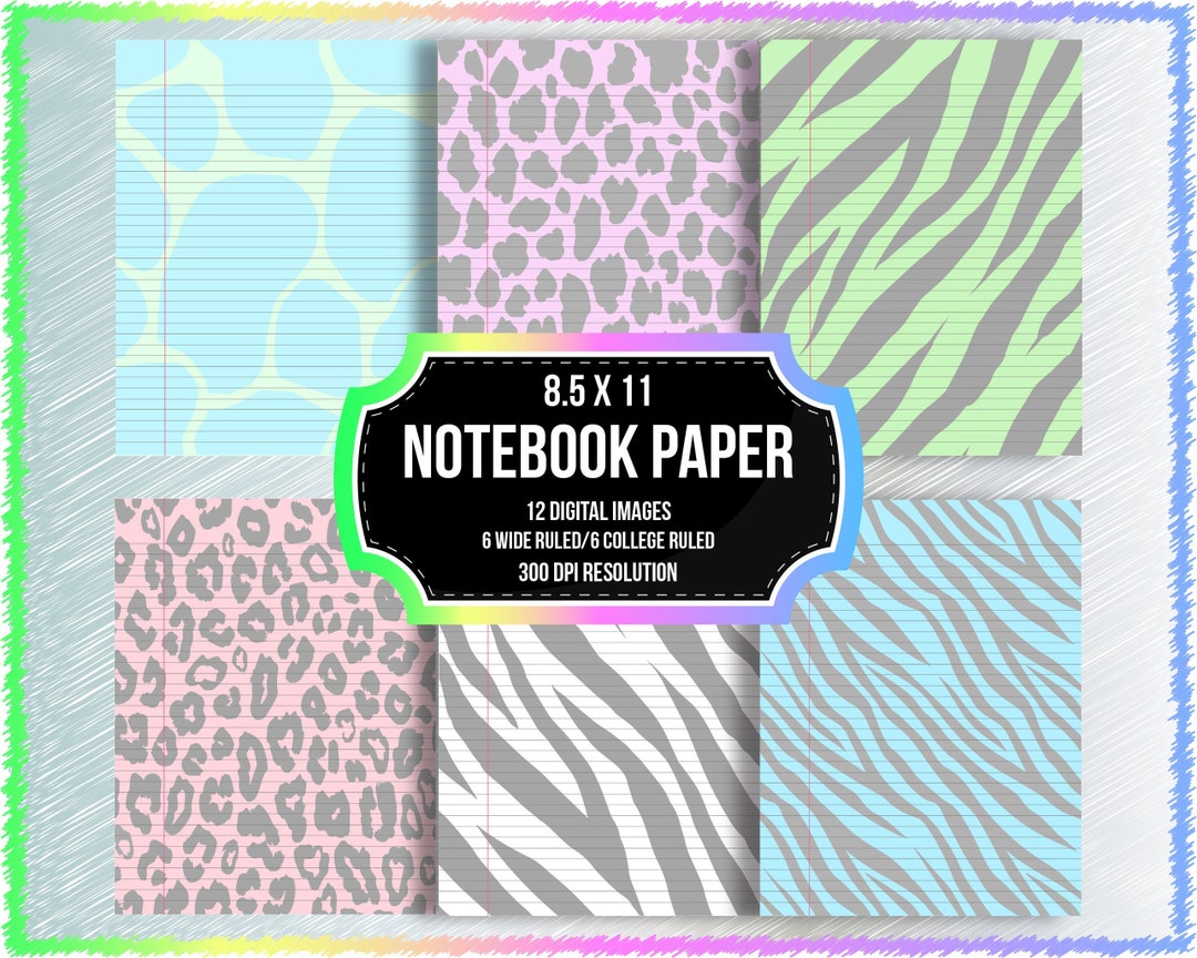 Decorative Digital Printable Notebook Paper - 90s Retro Animal Print ...
