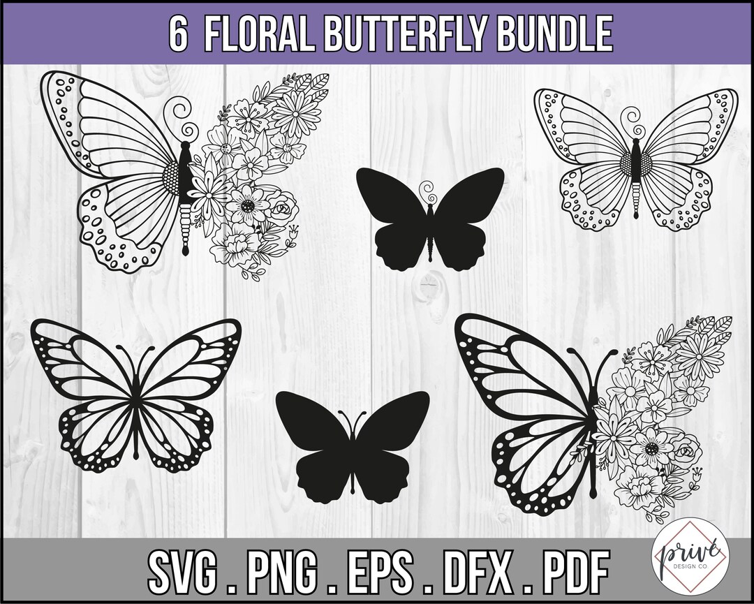 Butterfly SVG Bundle Flower Svg Bundle Cut File for Cricut Silhouette ...