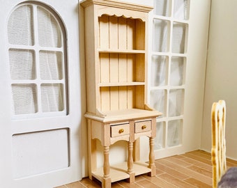 1:12 Scale Miniature DIY Unpainted Shelves Bookcase W/3 Drawers , 1/12 ...
