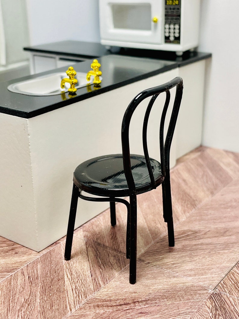 1:12 Scale Miniature Black Metal Dollhouse Chair - Etsy