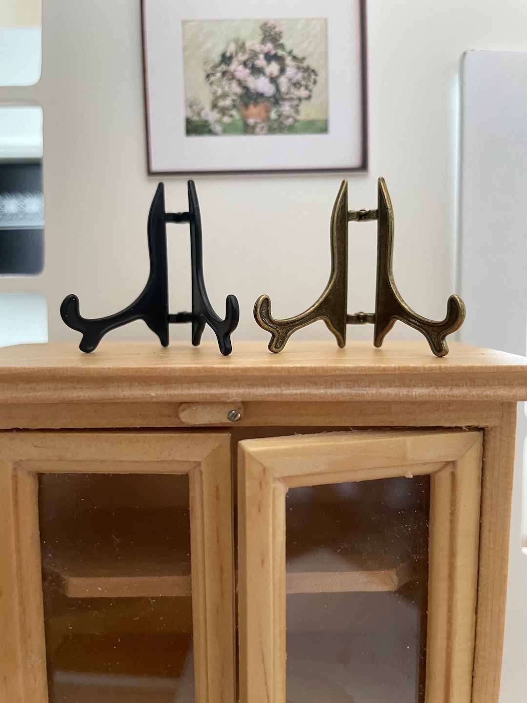 Dollhouse Miniature Metal Plate Stand-black Bronze, 1/12 1：6 Doll ...