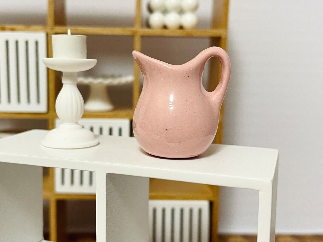 1:12 Dollhouse Miniature Ceramic Water Pitcher-pink ,1/12 Doll ...