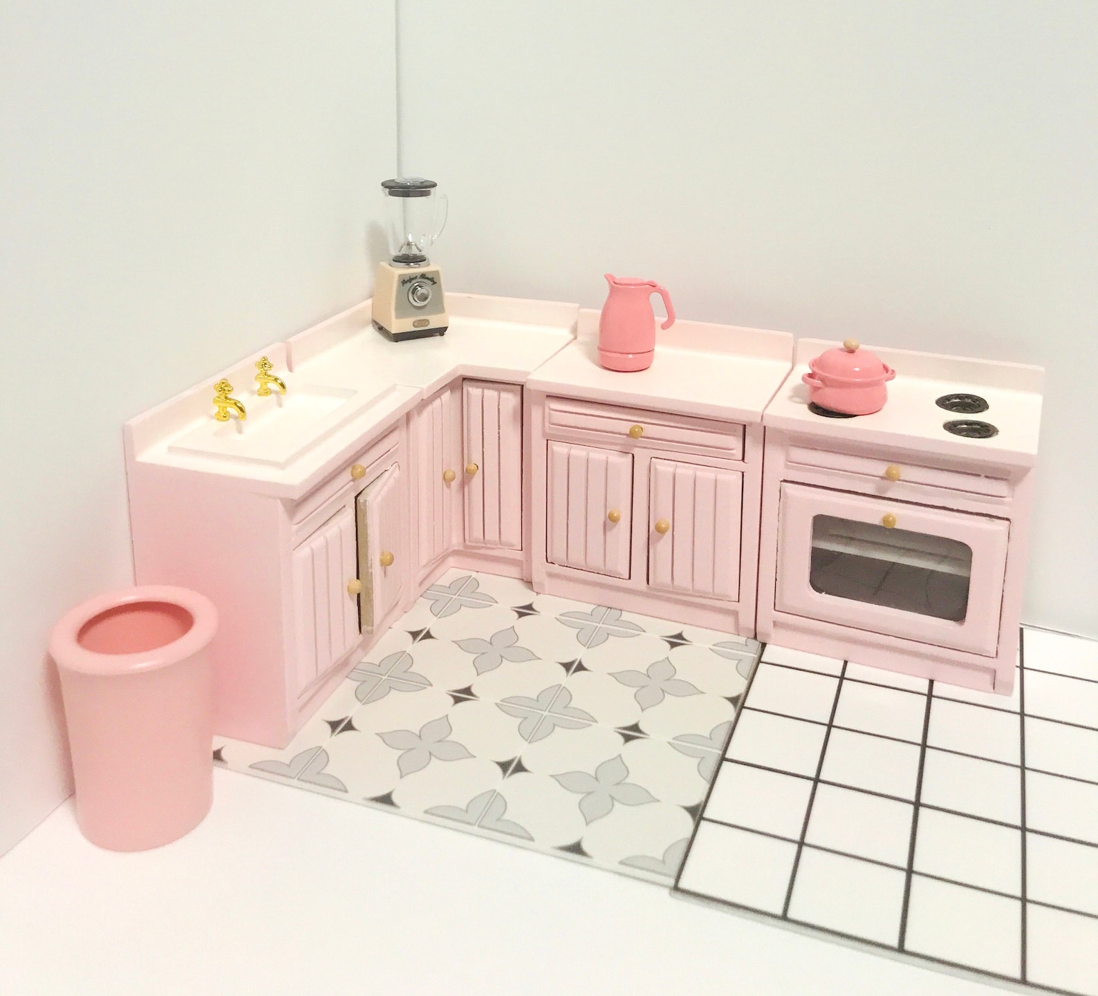 1:12 Scale Miniature 4PC Kitchen Stove Sink Cabinet Set-white - Etsy