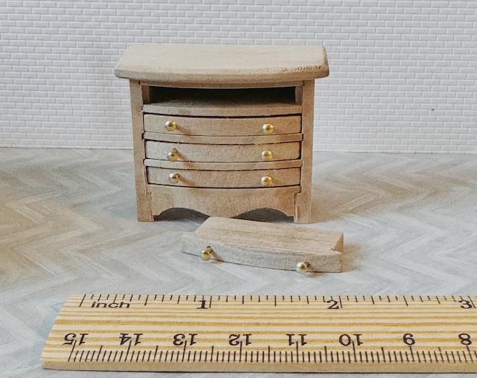 1:24 Scale Miniature DIY Unpainted 4-drawer Dresser, 1/24 Dollhouse ...