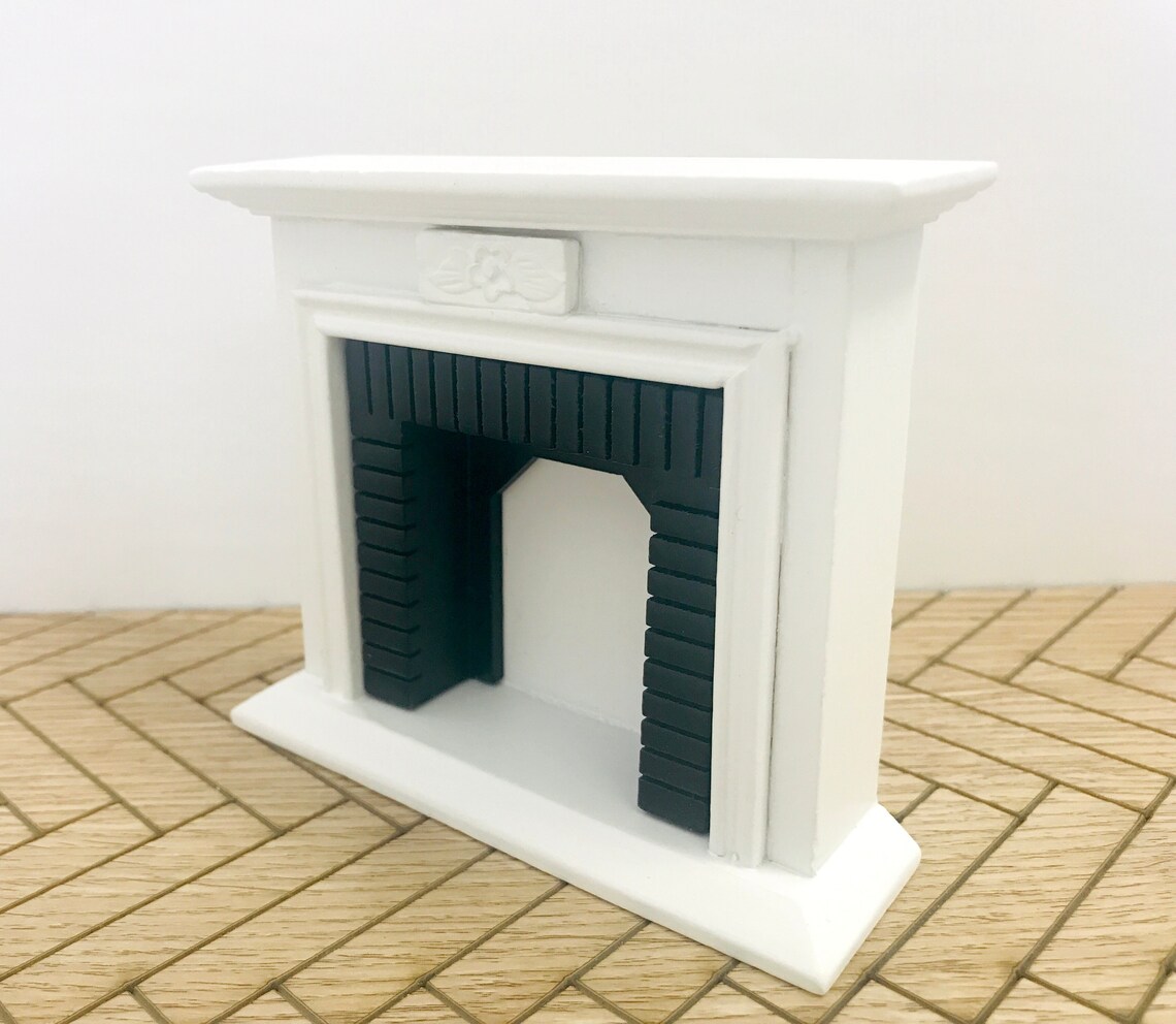 1:12 Scale Dollhouse Accessories Miniature Black & White Fireplace, 1/ ...