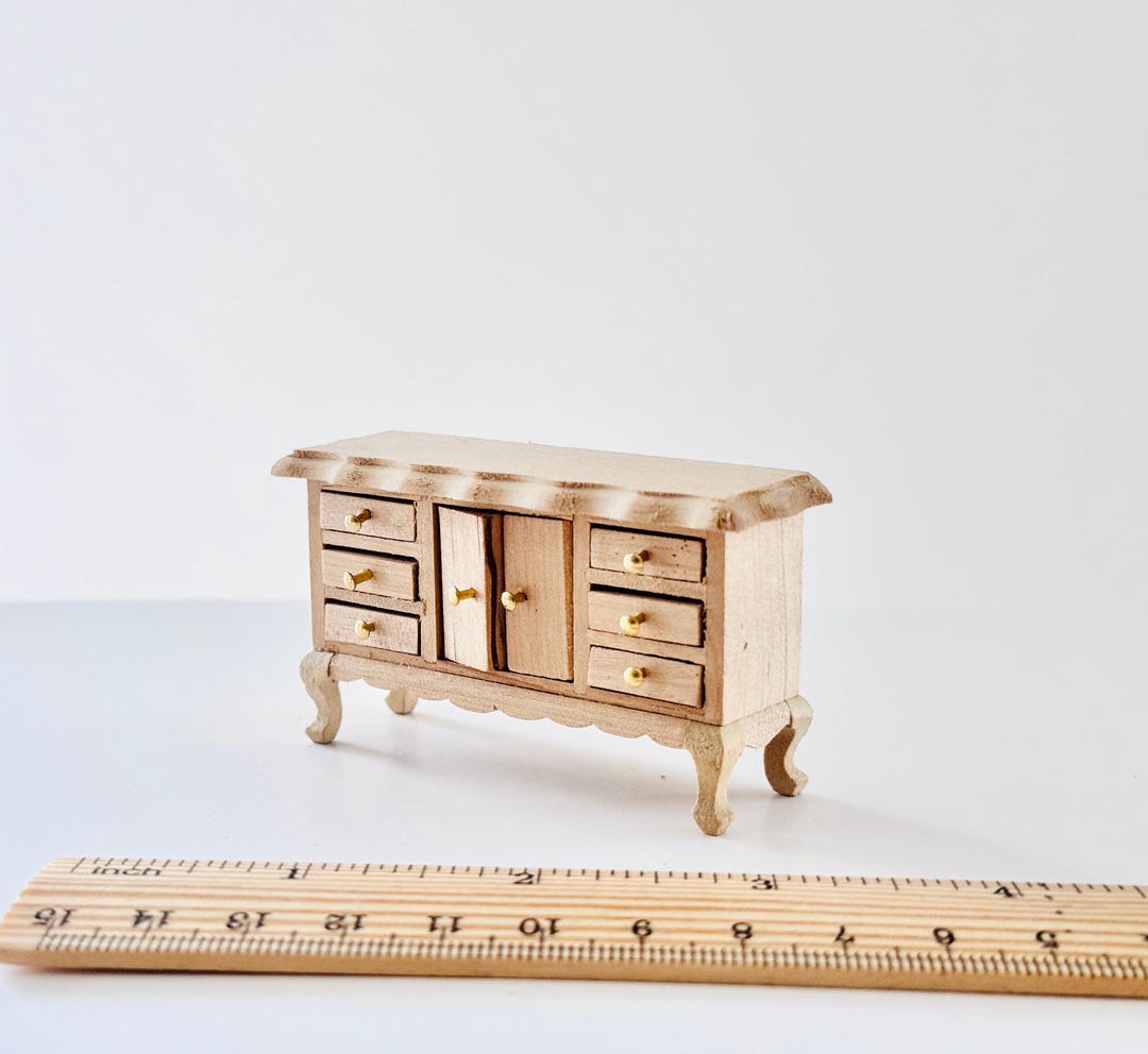1:24 Scale Miniature DIY Unpainted Dresser, 1/24 Dollhouse Unfinished ...
