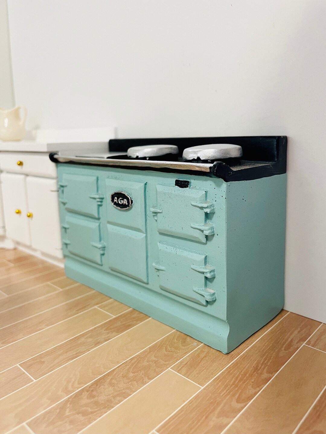 1:12 Dollhouse Miniature Retro Style Aga Triple Gastop Kitchen Stove W ...