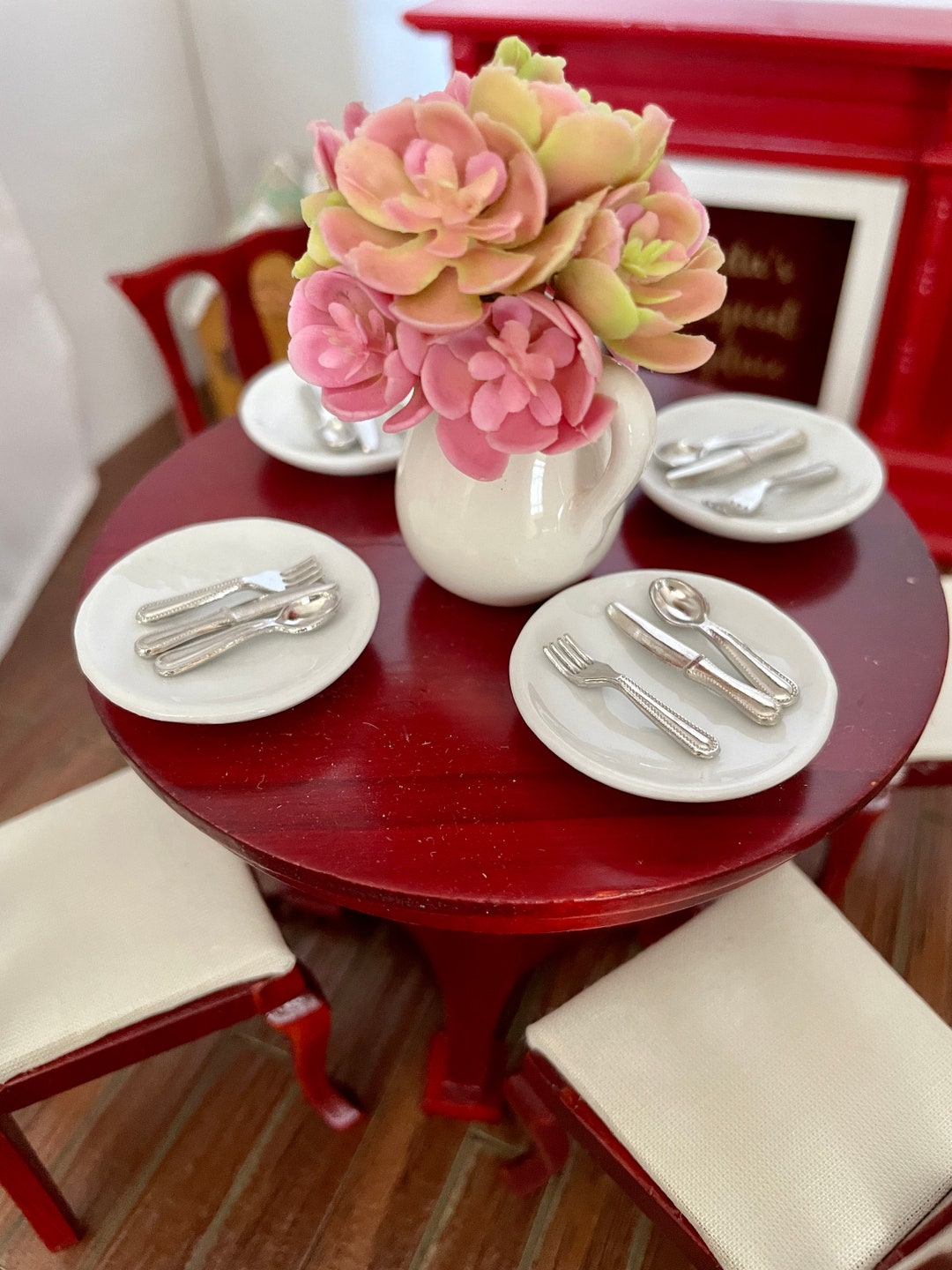 1:12 Scale Dollhouse Miniature 12PC Fork Spoon Knife Set, 1/12 Doll ...