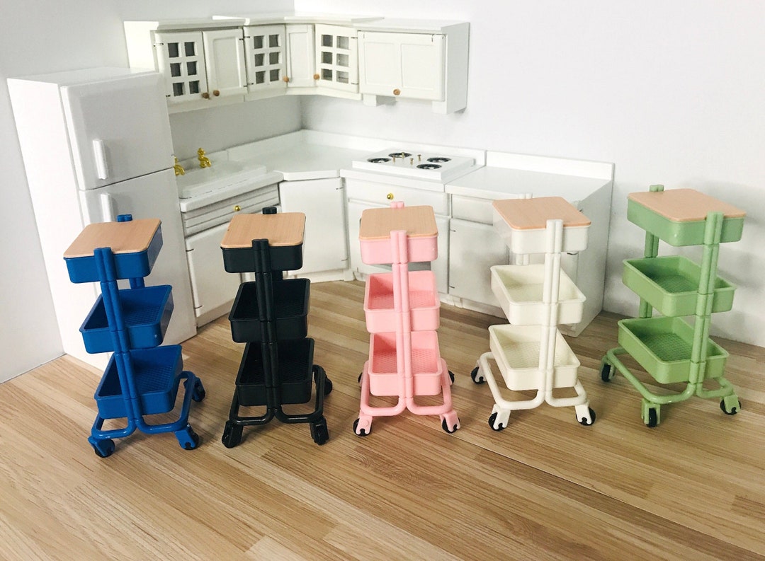 Full Colour Restock 1:12 Scale Miniature Multi-colour Utility Carts, 1/ ...