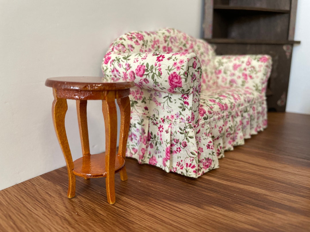 1:12 Dollhouse Miniature Side Table- Walnut Colour , 1/12 Doll ...