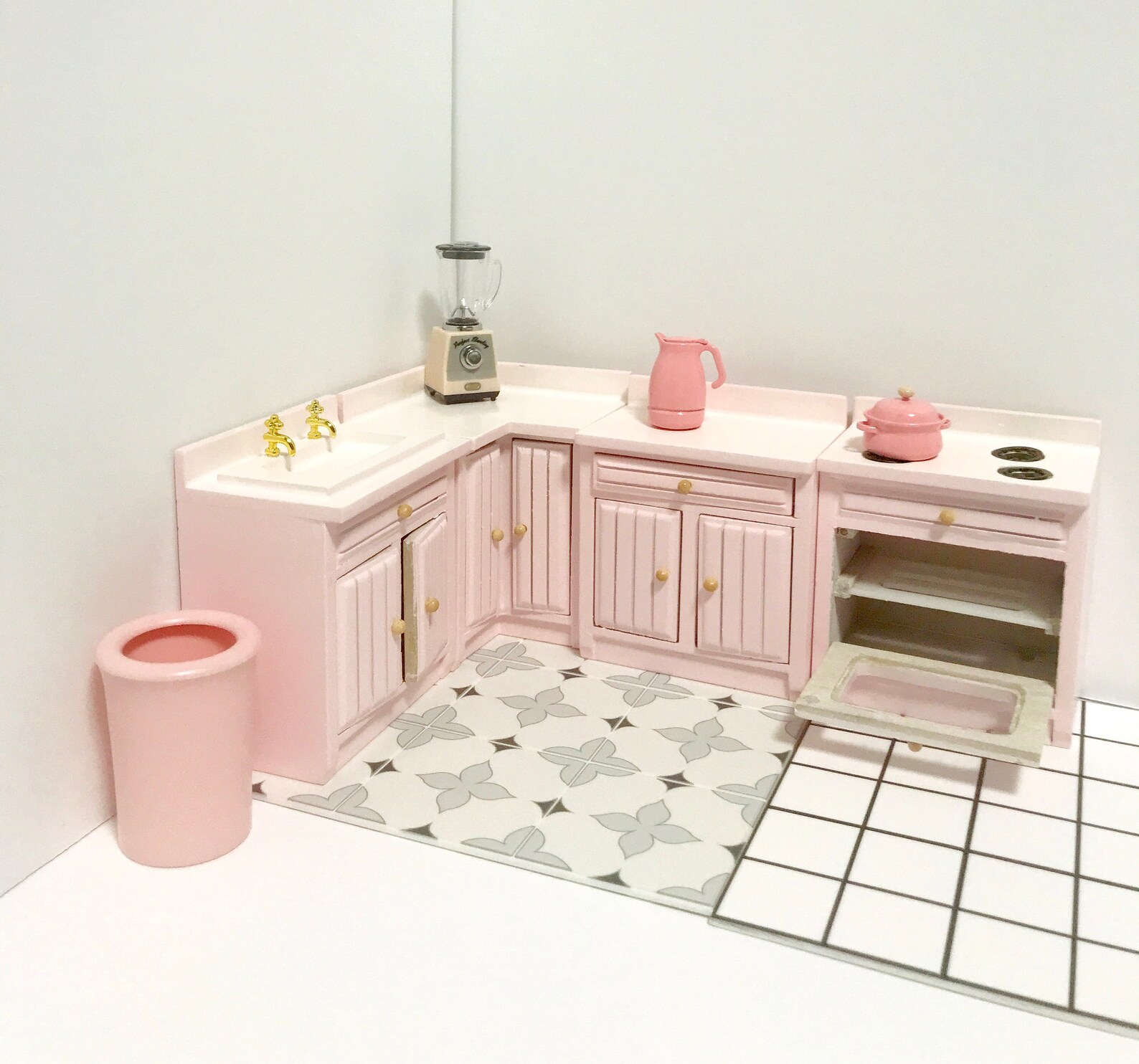 1:12 Scale Miniature 4PC Kitchen Stove Sink Cabinet Set-white - Etsy