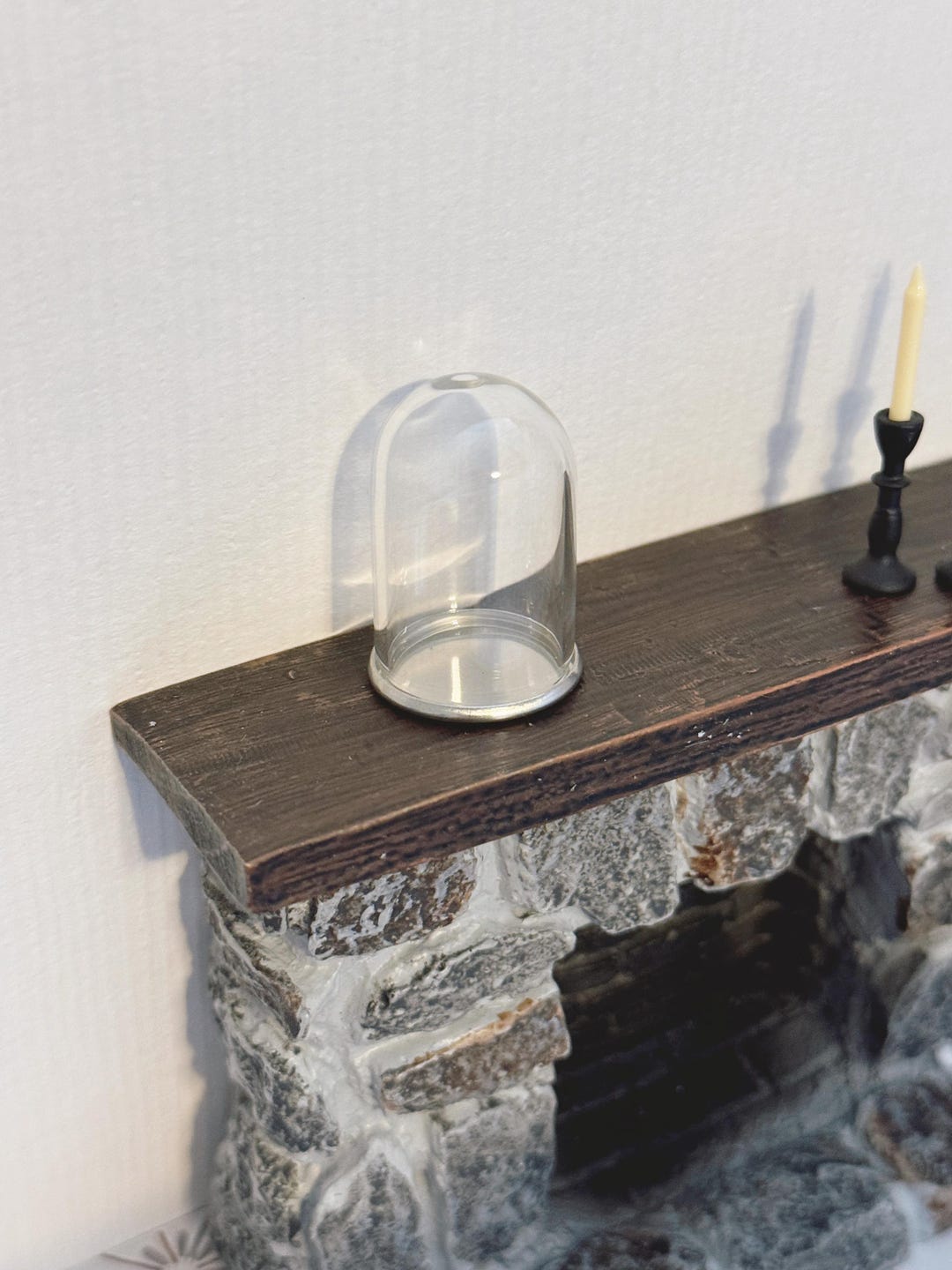 Miniature “glass Handcraft” Glass Cloche With Silver Base, Dollhouse ...