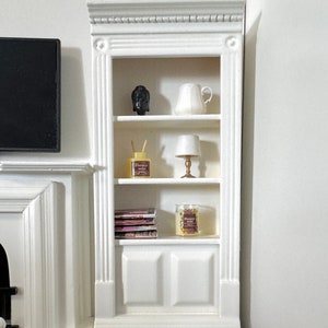 1:12 Scale Dollhouse Miniature Bookshelf Storage Display Cabinet, 1/12 ...