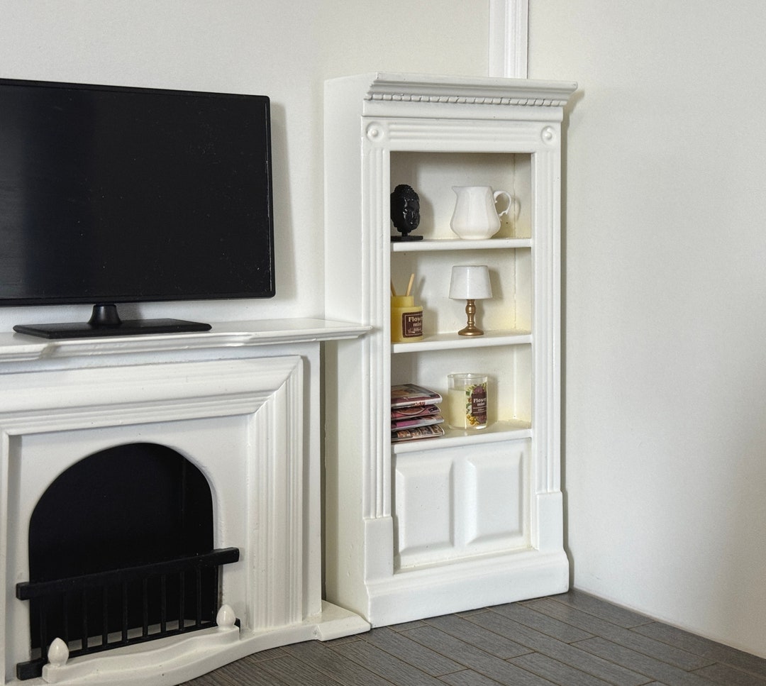 1:12 Scale Dollhouse Miniature Bookshelf Storage Display Cabinet, 1/12 ...