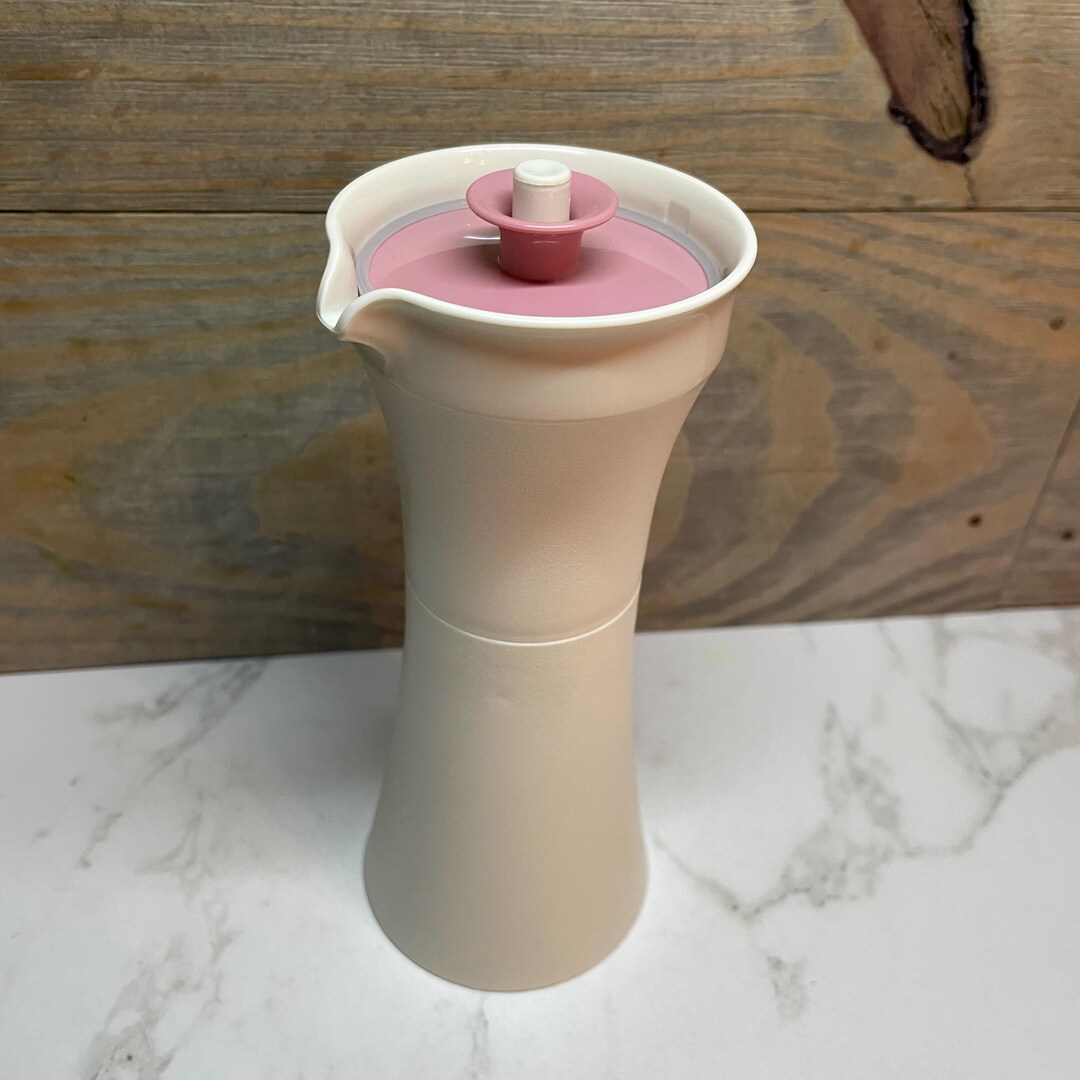 Tupperware Vinegar Oil Dressing Cruet Pour Container With Push Lid Rose ...