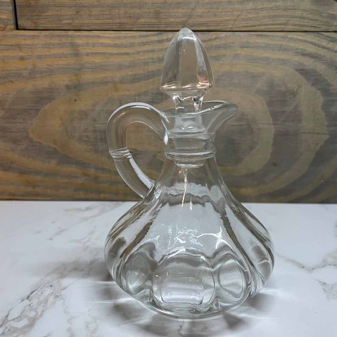 Anchor Hocking Clear Glass Cruet & Stopper Vinegar Oil Syrup - Etsy