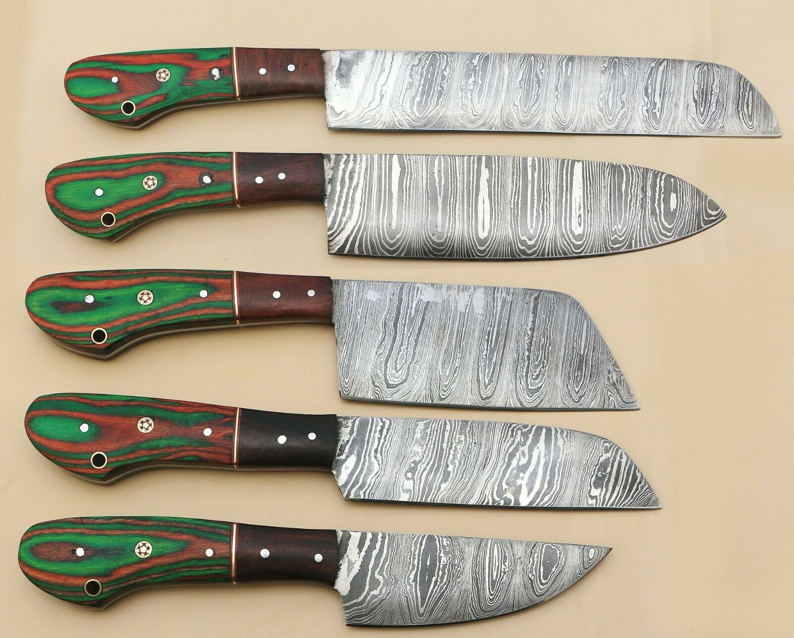 Handgemachte Damaskus Koch Messer Set Küchenmesser-Set von 5 | Etsy