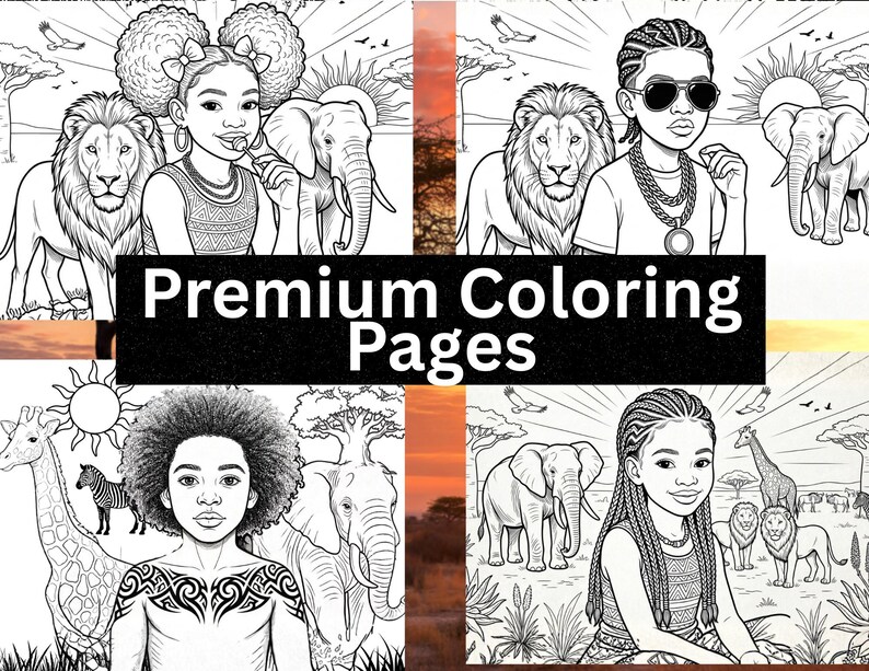 African Kids Cultural Coloring Pages Printable Black Children Coloring ...