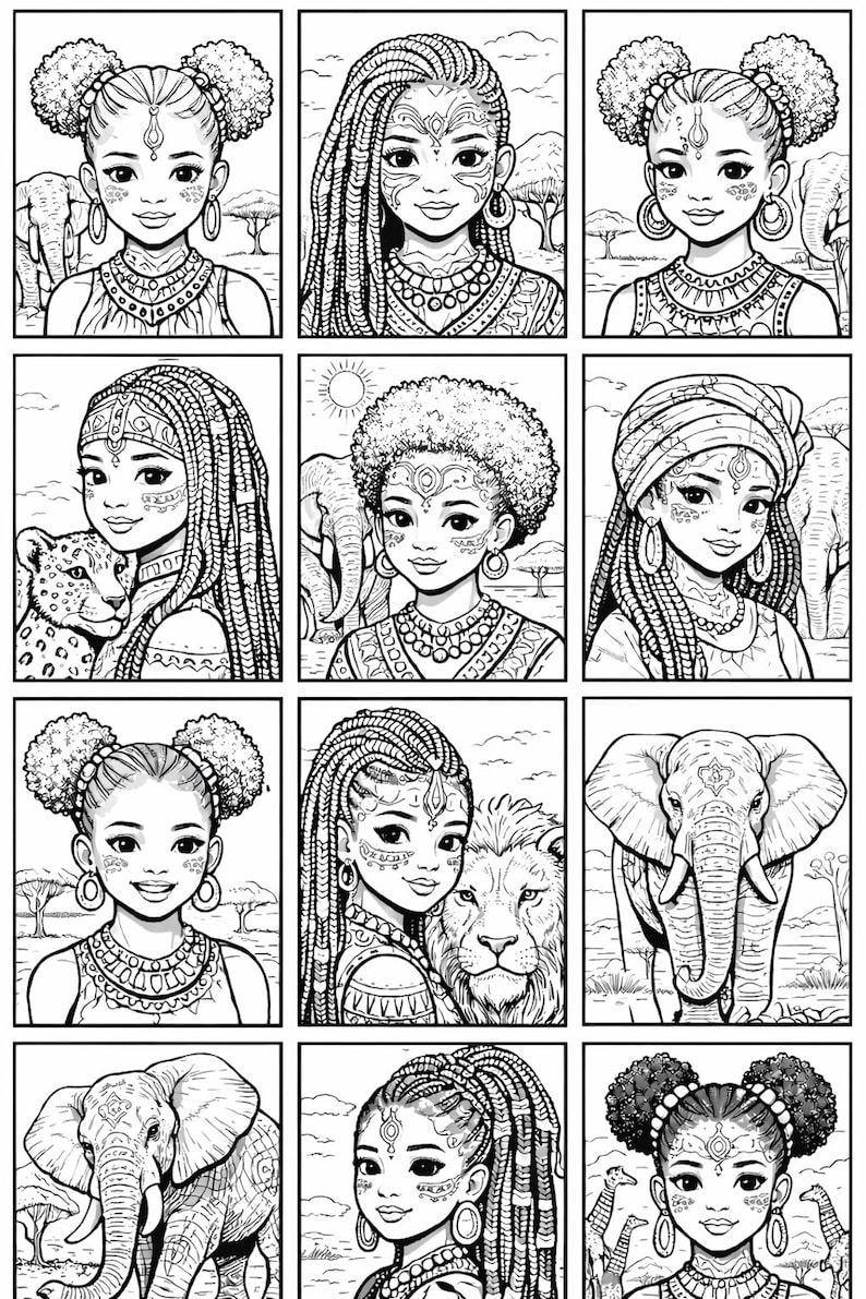 Black Girl Magic Coloring Pages: African American Kids Activity ...