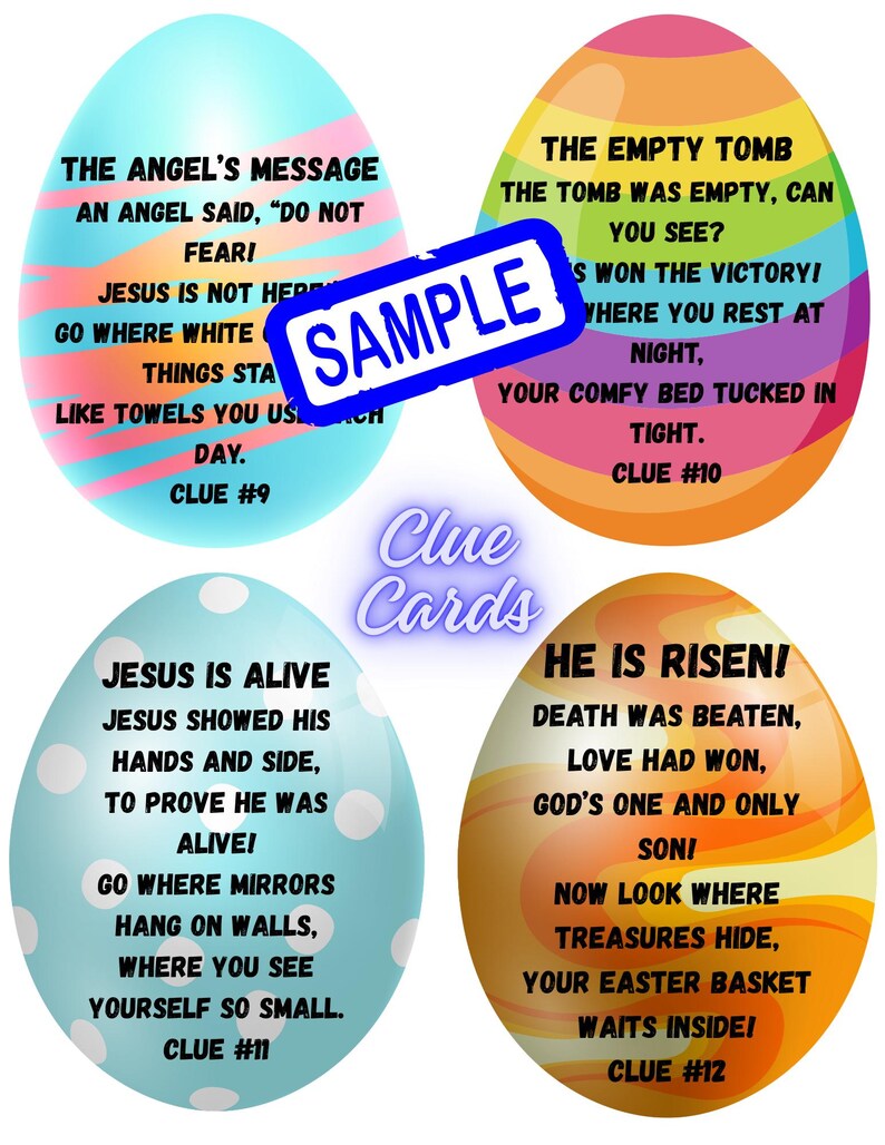 Christian Easter Egg Hunt Printable – Resurrection Story Scavenger Hunt ...