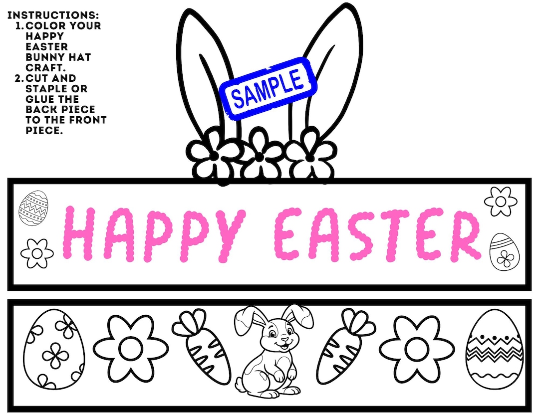 Easter Bunny Hat Craft for Kids Printable – Boy & Girl Happy Easter ...